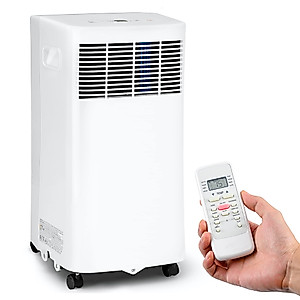 9,000 BTU Portable Air Conditioner Dehumidifier, Portable AC Unit with Remote Control, Floor Air Conditioner with Window Installation Kit For Room, Office, Dorm, Bedroom, White