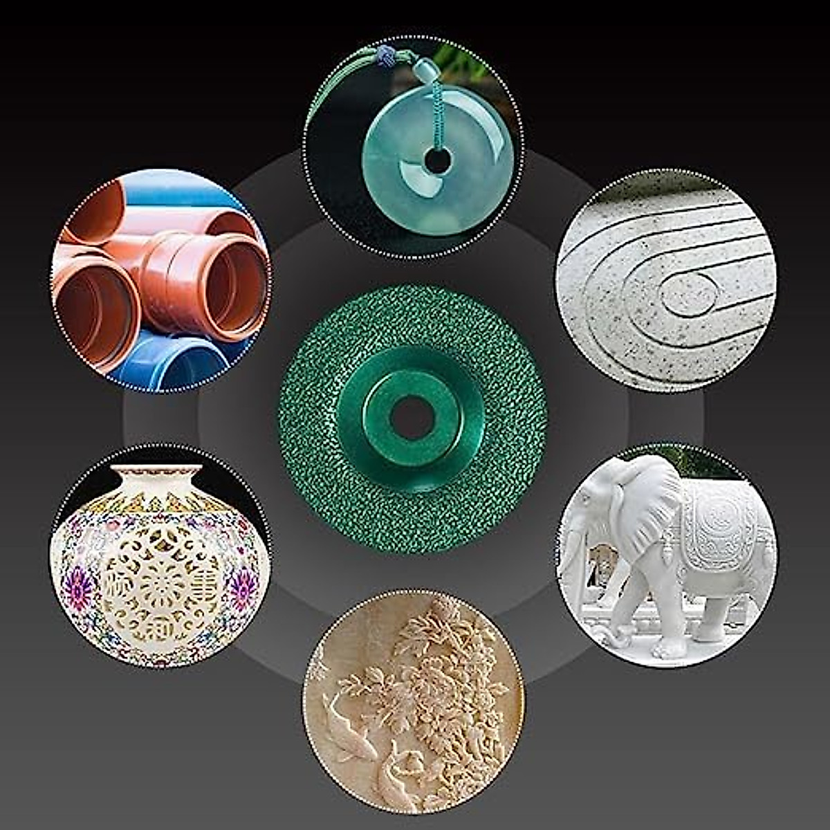 Brazed Diamond Grinding Disc,4 Inch Vacuum Brazed Diamond Grinding Cup Wheel,Angle Grinder Casting Cutting Discs,for Granite Marble Diamond Iron Steel Masonry Convex (5pcs)