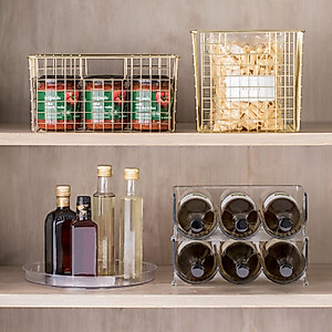 mDesign Lazy Susan Turntable Plastic Spinner for Kitchen/Bathroom, Pantry, Fridge, Cupboards, or Counter Organizing, Fully Rotating Organizer for Food, 9" Round - Lumiere Collection - 2 Pack, Clear