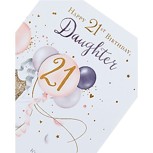 UK Greetings 21st Birthday Card for Daughter - Pretty Dress Design, Multi, 149mm x 229mm