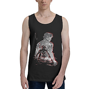 Anime Baki The Grappler Baki Hanma Tank Top Men's Summer Sleeveless Tee Casual Running Workout Sport Vest Black