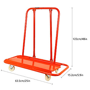 Carivia Drywall Cart Panel Dolly, 3000lbs Drywall Sheet Cart, Panel Dolly Cart with 4" Swivel Wheels,Plasterboard Trolley,Handling Wall Panel, Sheetrock, Sheet Panel for Home Garage Warehouse
