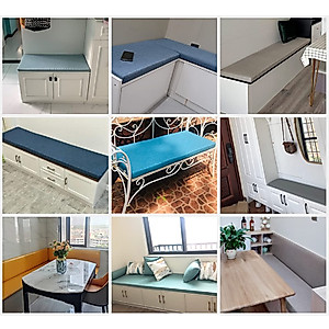 RDMTZD Personalized Bench Cushion, Custom Window Seat Chair Pad Waterproof Outdoor Indoor Furniture, Bay Sofa Renovation Garden Patio Optional Fabric Leather Linen Piping Size (Thickness: 3 inch)