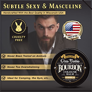 Occo Bobbo - Solid Cologne Bourbon and Sandalwood Scent. Solid Bourbon Cologne For Men - Men's Solid Cologne - 2 Ounce - Concentrated Balm. – A Smooth Blend Of Woody Oak Barrel