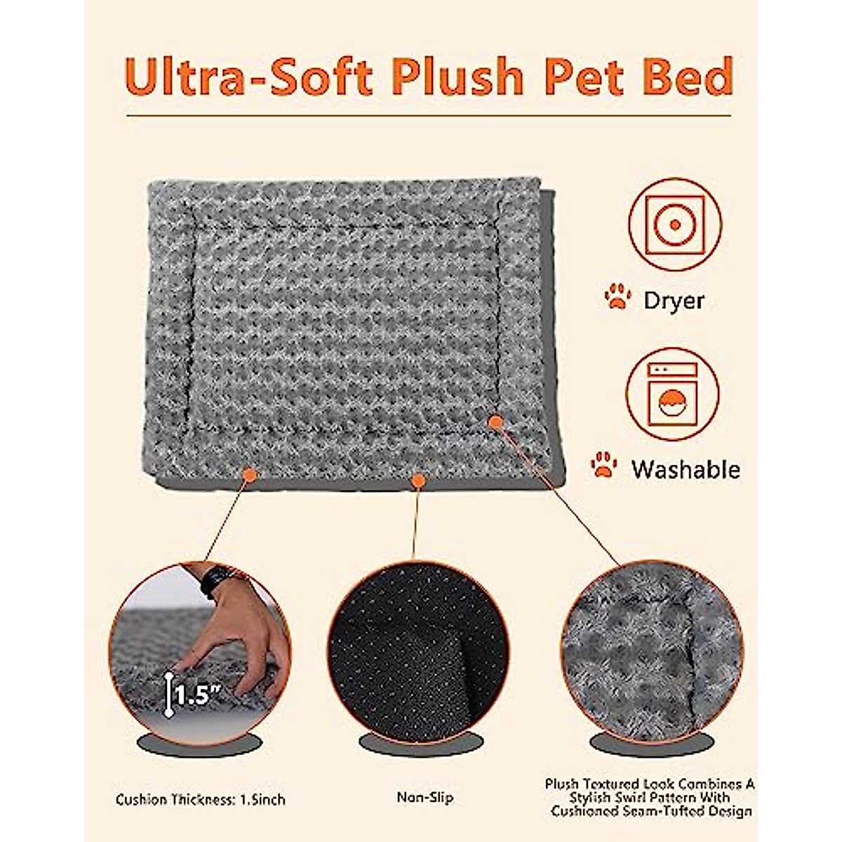 Piskyet Dog Crate Furniture,Wooden Dog Crate End Table with Storage Drawer&Cushion&Tray, QC3.0 Wireless Charging,Dual USB,Medium Dogs Rustic Style