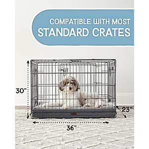 OhGeni 35 Inch Orthopedic Waterproof & Machine Washable Dog Bed with Egg Crate Foam Support, Non-Slip Bottom and Removable Pet Bed Cover for Extra Large, Large, Medium, Small Dogs (Gray)