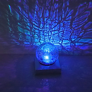 4 Solar Post Cap Lights Outdoor 2-in-1 Landscape Garden Ball Lights Cracked Glass Globe Lights Waterproof 5x5 In-Ground Spike Light for Posts Garden Yard Patio Pathway Deck Decor (Multi-Colors)