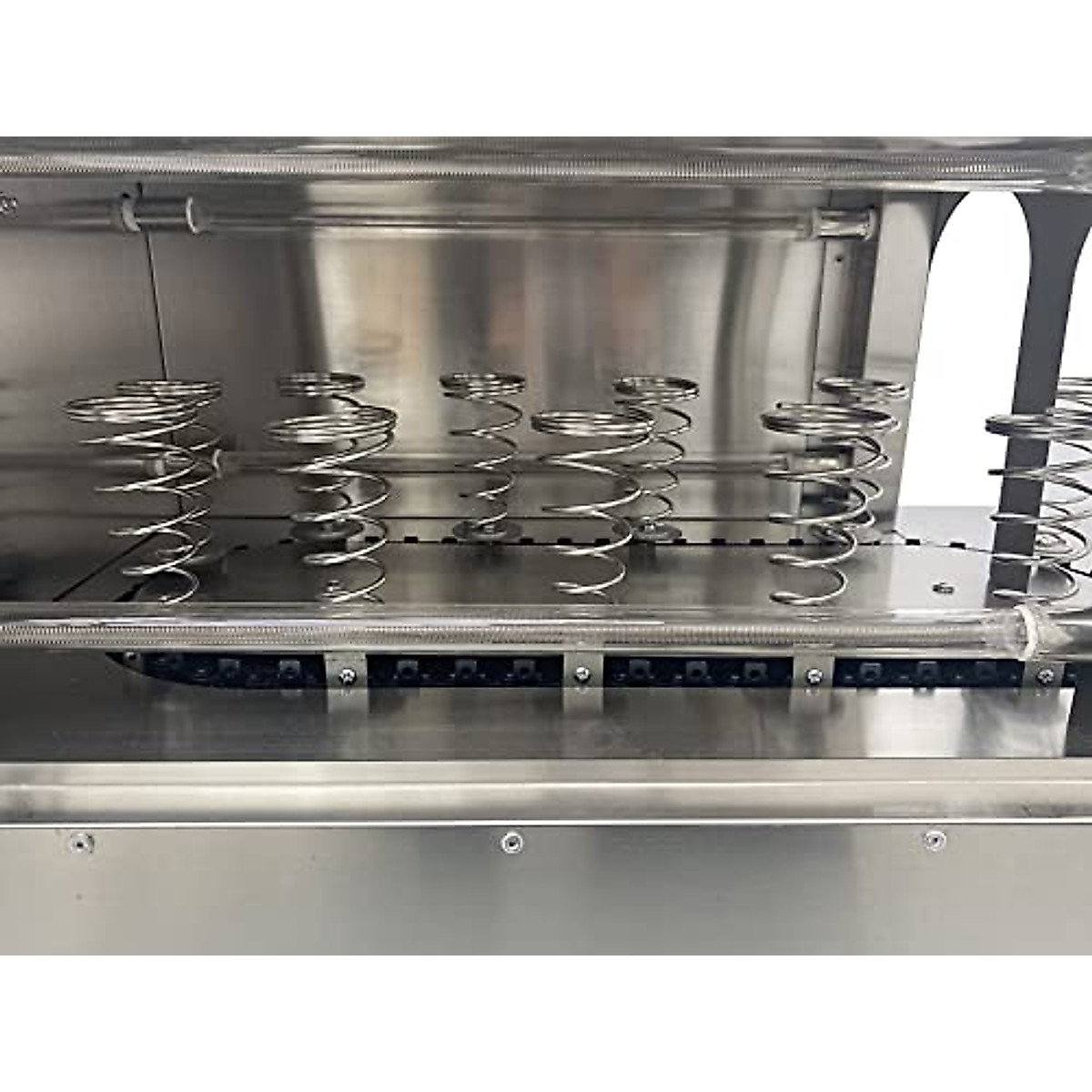 EQCOTWEA 1800W Commercial Electric Rotational Pizza Cone Oven with 12pcs Stainless Steel Cone Bases 110V Ajustable Temperature with Removable Tray for Use with Pizza Cone Forming Machine