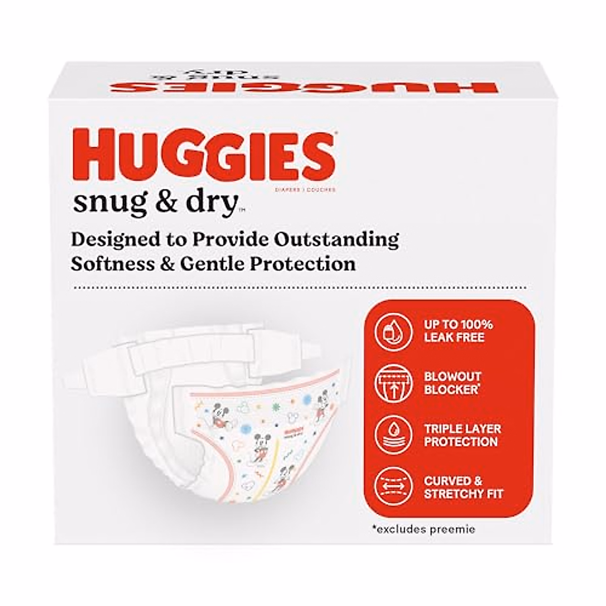 Huggies Size 1 Diapers, Snug & Dry Newborn Diapers, Size 1 (8-14 lbs), 256 Count (4 Packs of 64), Packaging May Vary