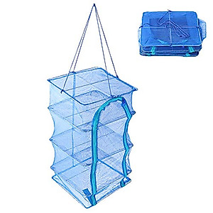 Mesh Drying Net, PE Collapsible Mesh Hanging Drying Net Anti-Fly Cage Dry Food Storage Carrying Bag for Environmentally and Scientifically Protect Dry Dried Fish and Dried Vegetables (35cm)