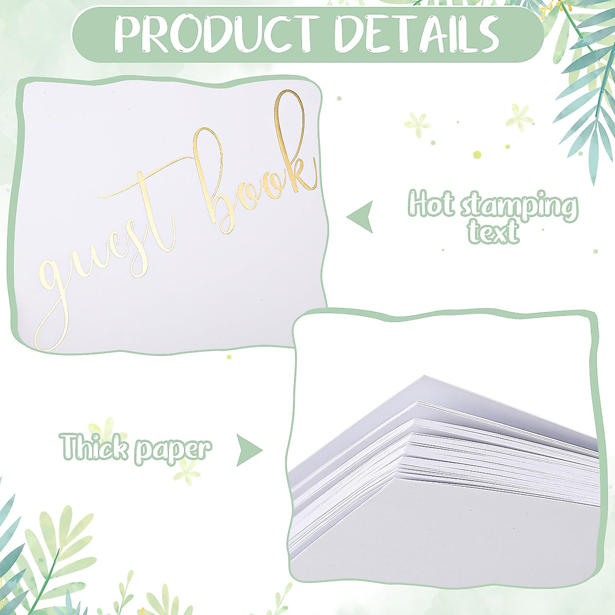 Prudiut Wedding Guest Book 7"x 9" Guest Book Wedding Reception, Guest Book for Bridal Shower Guest Book, Baby Shower Guestbook, Special Events, 112 Lined Pages Guestbook for Wedding