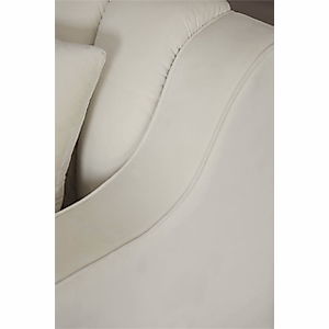 Legend Vansen Velvet Curved Sofa Sectional, Cream