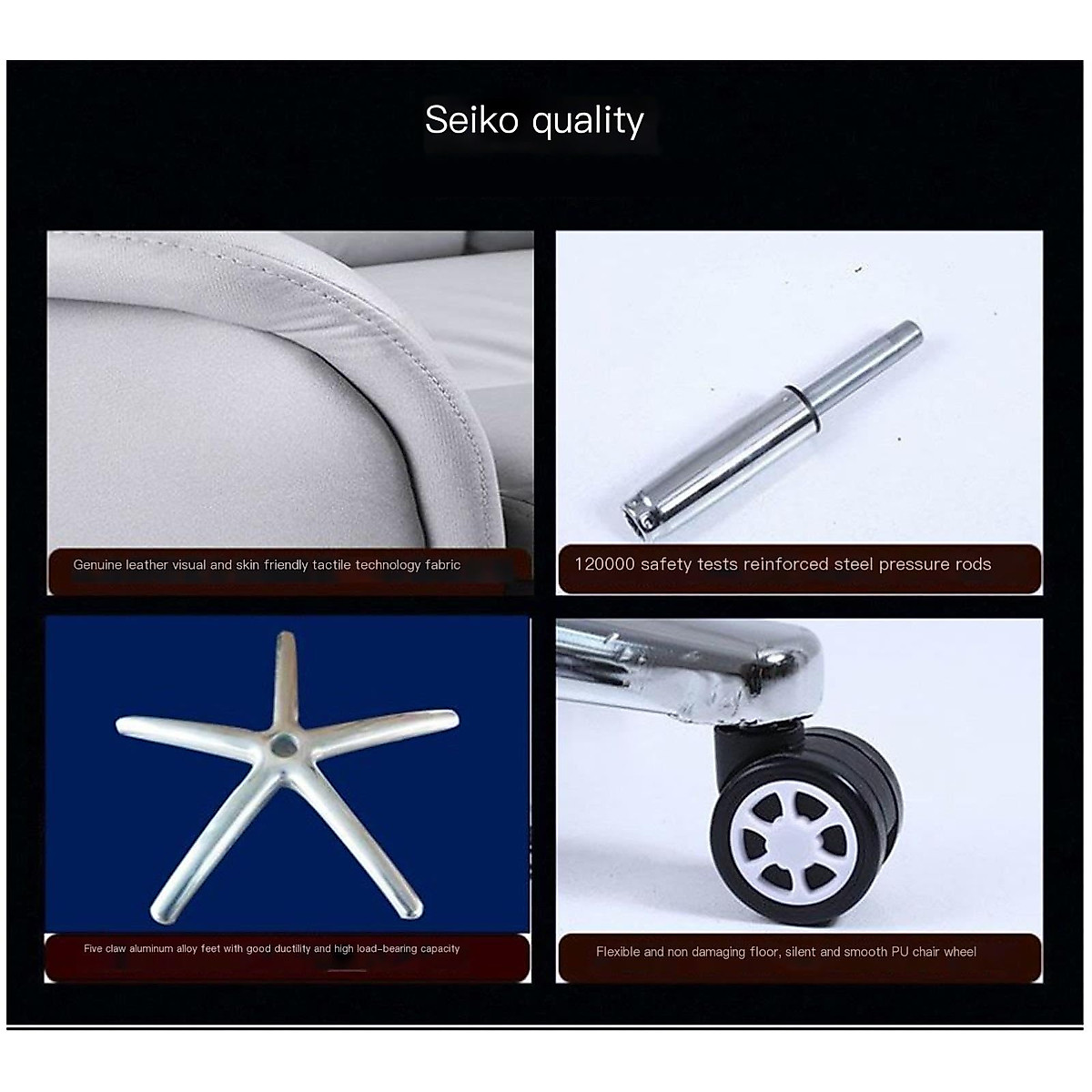 Computer Chair, Home Office Desk Chairs, Swivel Chair Leather Reclining Office Computer Chair Home Study Business Gaming Swivel Chair (Color : Off-White)