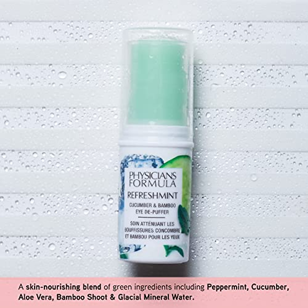 Physicians Formula RefreshMint Cucumber & Bamboo Eye De-Puffer Stick | Under Eye Cream for Dark Circles and Puffiness | Dermatologist Tested
