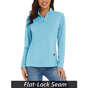 MAGCOMSEN UV Shirts for Women Long Sleeve Shirts Women Fall Shirts for Women Running Shirts Workout Athletic Shirts Water Blue XXL