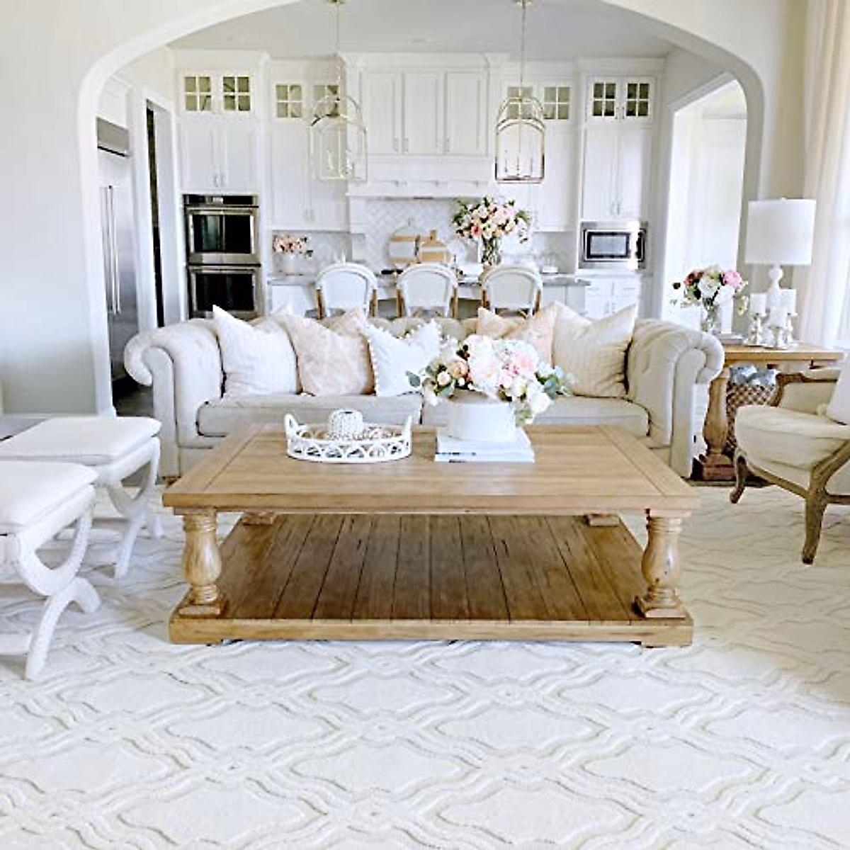 My Texas House by Orian Indoor/Outdoor Cotton Blossom Area Rug, 7'9" x 10'10", Natural