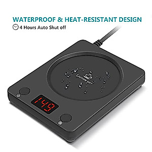 SEALON Coffee Mug Warmer Plate - Mug Warmer for Desk with Auto Shut Off, 3 Temperature Settings for Coffee, Milk, Tea Warming, Home & Office Use, Wood