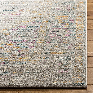 SAFAVIEH Madison Collection Accent Rug - 3' x 5', Light Grey & Fuchsia, Boho Chic Distressed Design, Non-Shedding & Easy Care, Ideal for High Traffic Areas in Entryway, Living Room, Bedroom (MAD122G)