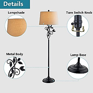 Maxax Traditional Floor Lamp, Reading Standing Lamp for Living Room Bedroom - 59 Inch