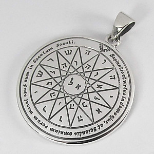 Moonlight Mysteries Sterling Silver Fourth Pentacle of Mercury Talisman for Wealth