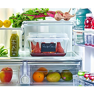 + BONUS LABELS. 28 Cup Extra Large Oven Safe Glass Food Storage Container with Airtight Lids - 220oz / 6500ml Storing Container Lunch Food, Vegetables, Baking Casserole, Roasting Turkey, BPA Free