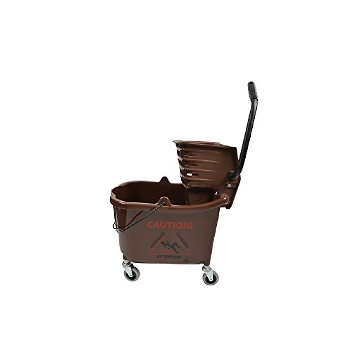 Janico Inc Mop Bucket Side Press Wringer Combo, 35 Quart 8.5 Gallon, Brown, 3 Inch Non Marking Metal Casters (35 Quart, Bronze)