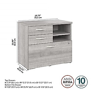 Bush Business Furniture Hybrid Office-Furniture, Platinum Gray