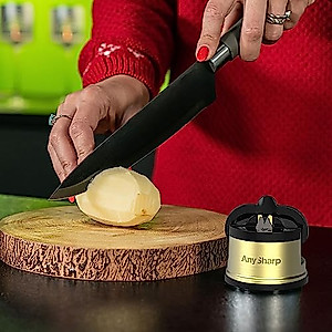 AnySharp Pro Chef Metal Knife Sharpener, Brass