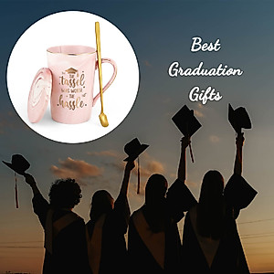 Cabtnca Graduation Gifts for Her, The Tassel Is Worth The Hassle, Graduation Gifts, Nurse/College/Masters Degree Graduation Gift, Graduation Coffee Cup, Graduation Mug for Women, 14Oz