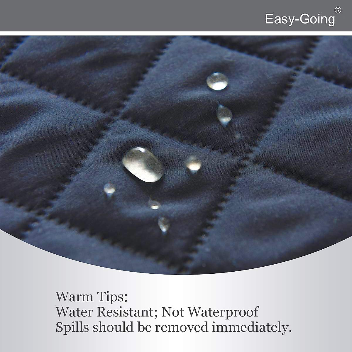 Easy-Going Sofa Slipcover Reversible Oversized Sofa Cover Water Resistant Couch Cover with Foam Sticks Elastic Straps Furniture Protector for Pets Dog (Oversized Sofa, Dark Blue/Light Blue)