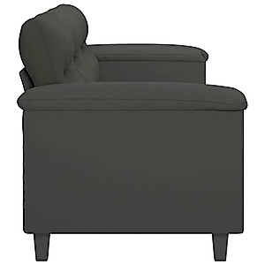 vidaXL 3-Seater Sofa Dark Gray 82.7" Microfiber Fabric