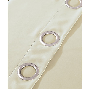 Home Soft Things Serenta 4 Piece Grommet Darkening Thermal Insulated Blackout Window Panel Curtain Set, 2 Curtains and 2 Tiebacks, 54" x 63", Beige