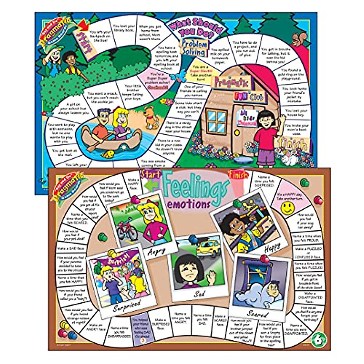 Super Duper Publications | Say and Do Positive Pragmatic® Social Skills Laminated Games | Educational Learning Resource for Children