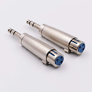 1/4 TRS to XLR Female Adapter Female XLR to 1/4 Stereo Balanced Audio Connector - 2 Pack