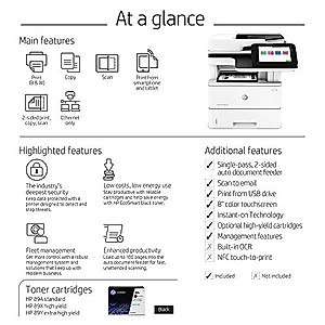 HP LaserJet Enterprise MFP M528dn Monochrome All-in-One Printer with built-in Ethernet & 2-sided printing (1PV64A)