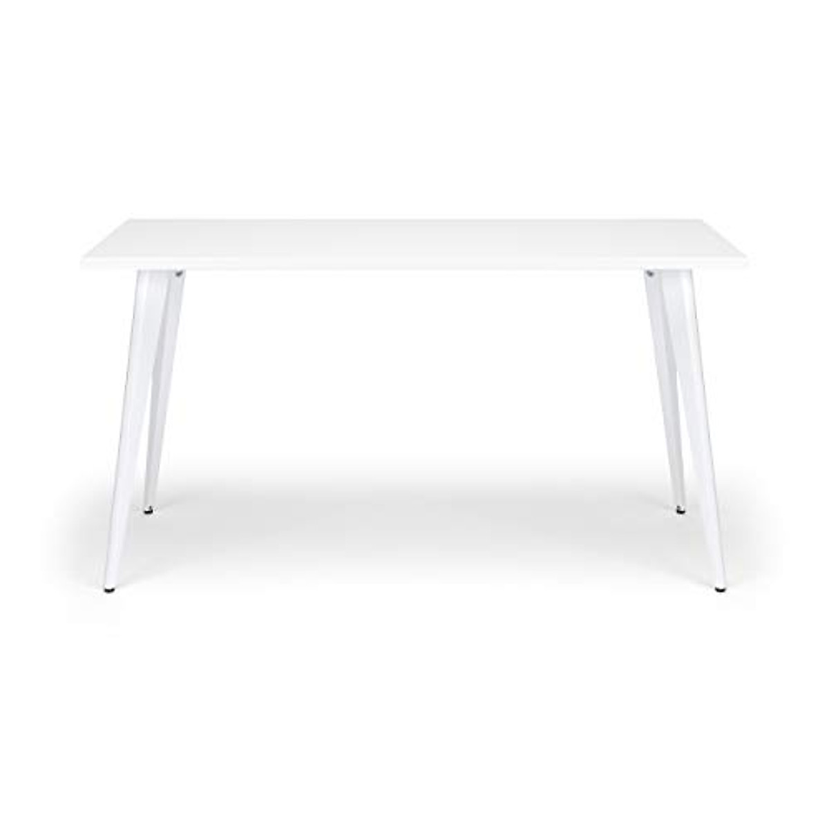 HON Basyx Commercial-Grade Executive Desk, Angled Metal Legs, 55", White