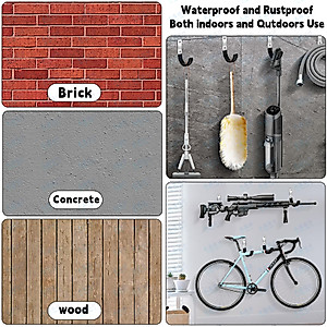 Heavy Duty Steel Garage Hooks,Garage Storage Utility Hooks,Heavy Duty Garage Garden Tool Organizer,Steel Wall Mount Hooks, Garden Hose Hanger, Small Garden U Hooks (Black 2 Pack)