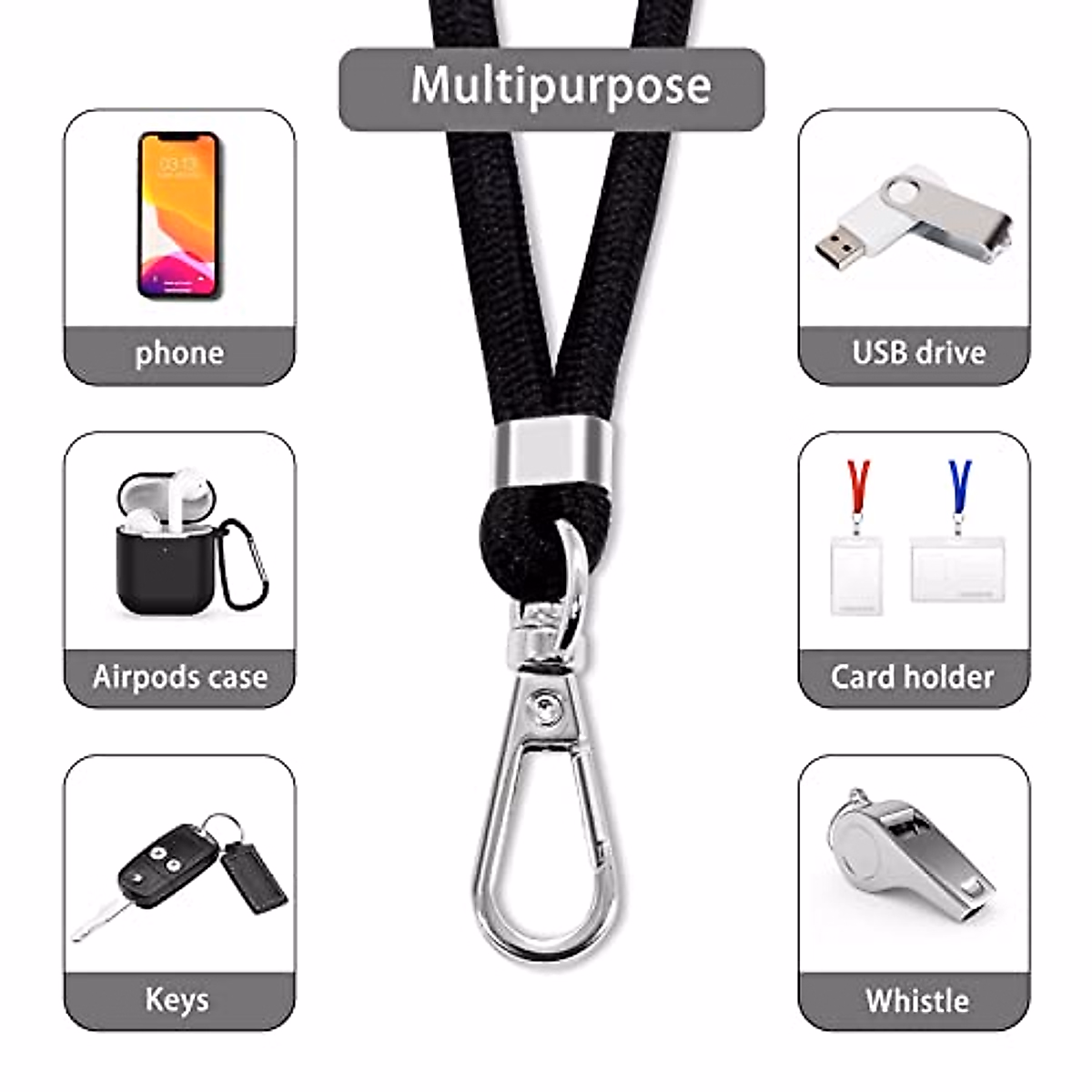 NITITOP Cell Phone Lanyard，Phone Strap，Lanyard with Adjustable Nylon Neck Strap for Crossbody Or Hanging Around The Neck with 2PC Patchs-Wine Red