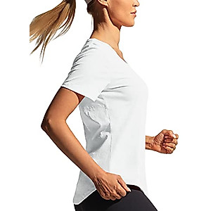 Hiverlay Workout Shirts for Women Short Sleeve Scoop Neck Tops Athletic Quick Dry Gym T-Shirts Yoga Running Tee White XXXL