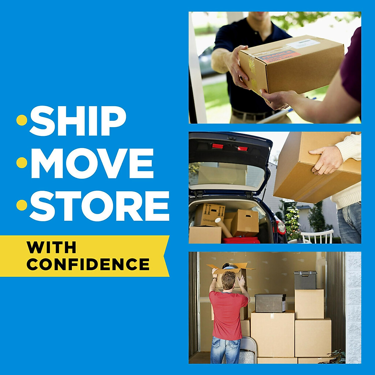 Scotch Heavy Duty Shipping Packaging Tape, 1.88" x 54.6 yd, 3" Core, Clear, Great for Packing, Shipping & Moving, 6 Rolls (3850-6)