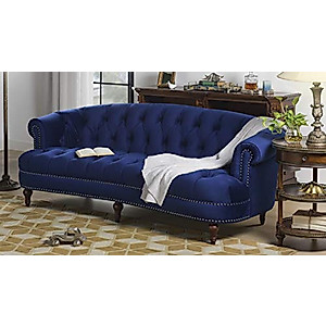 Jennifer Taylor Home Ariana, Sofa, Navy Blue Velvet