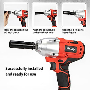 20V Cordless Impact Wrench 1/2 inch,Electric Power Impact wrenches,Brushless Motor Impact Gun,Max Torque 368 ft-lbs (500N.m) 3.0A Li-ion Battery,6Pcs Driver Impact Sockets,Gloves,Fast Charger.