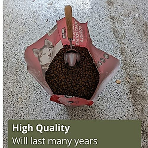 Giant 13.5” Stainless Steel Scoop with Long, Beautiful Wooden Handle. Perfect for Fertilizer and Compost in the Garden or use with Ice, Dry Goods, Pet Food or Feed. – By Truly Garden