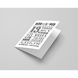 Katie Doodle - Super Cute, 13th Birthday Card, (Handmade in USA), 13th Birthday Decorations for Girls, 13 Year Old Girl Gifts, 13th Birthday Decorations for Boys (13 Years Loved)