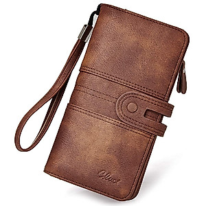 CLUCI Womens Backpack Purse Vegetable Tanned Full Grain Leather + Women Wallet