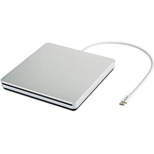 USB-C Superdrive External DVD/CD Reader and DVD/CD Burner for Apple-MacBook Air/Pro/iMac/Mini/MacBook Pro/ASUS/ASUS/DELL Latitude with USB-C Port Plug and Play(Silver)