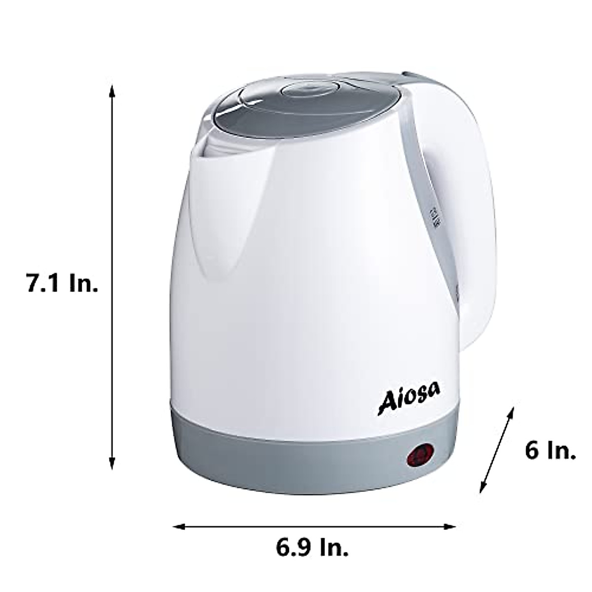 Aiosa Electric Kettles(White),0.9L,Mini Water Kettle,Hot Water Kettle Electric,Portable Tea Kettles With Auto Shut Off,Travel Small Kettle,Kettle Water Boiler,Personal Kettle