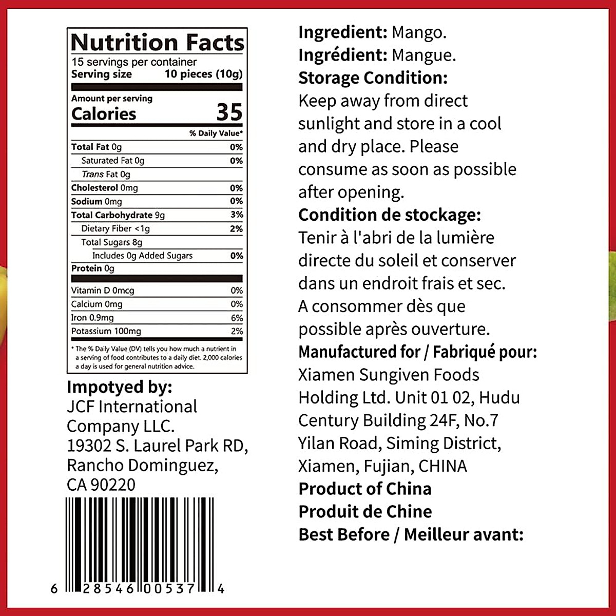 ONETANG Freeze-Dried Fruit Mango Chips, 10 Pack Single-Serve Pack, Non GMO, Kosher, No Add Sugar, Gluten free, Vegan, Holiday Gifts, Healthy Snack 0.35 Ounce