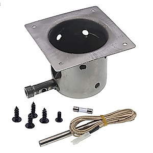 METER STAR Fire Burn Pot and Hot Rod Ignitor Kit Replacement Parts for Pit Boss Pellet Grill Burner with Screws and Fuse,Also Fit for Pellet Pro and Z Grills Wood Pellet Grill Smoker