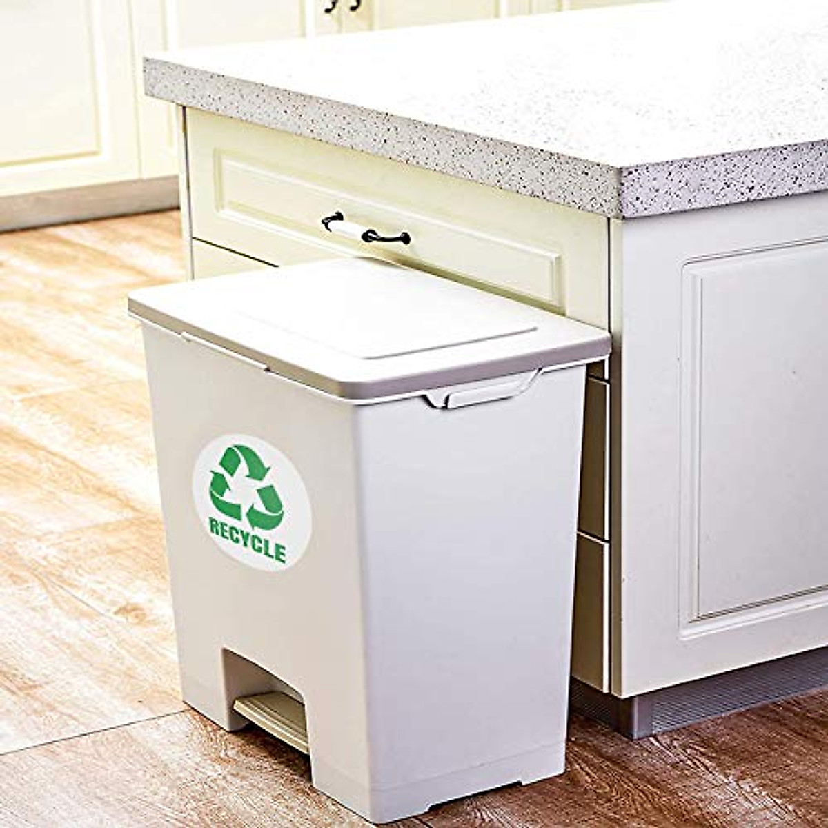 Jeanoko 18/Set Recycle Decal Recycle Sticker Trash Label Sticker Waterproof Trash Classification Sticker for Cans Garbage Containers Bin